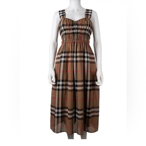 Burberry | Dresses | Burberry Check Maxi Dress | Poshmark